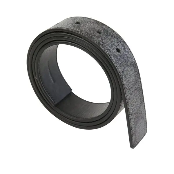 COACH Embossed Logo Reversible Leather Belt - Black