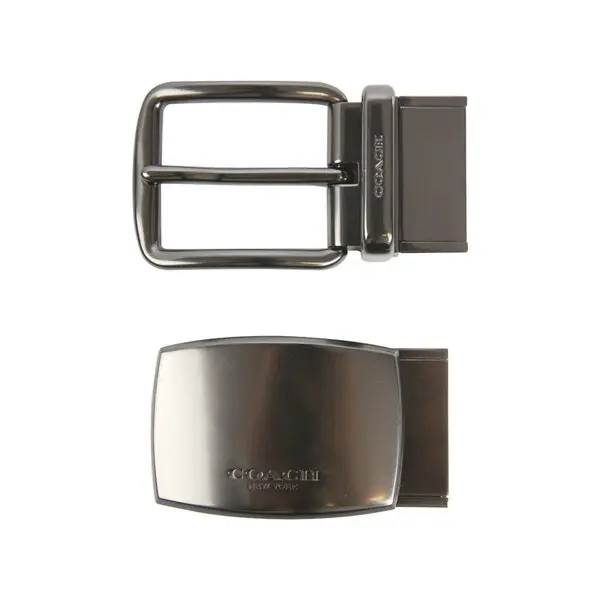 COACH Embossed Logo Reversible Leather Belt - Black