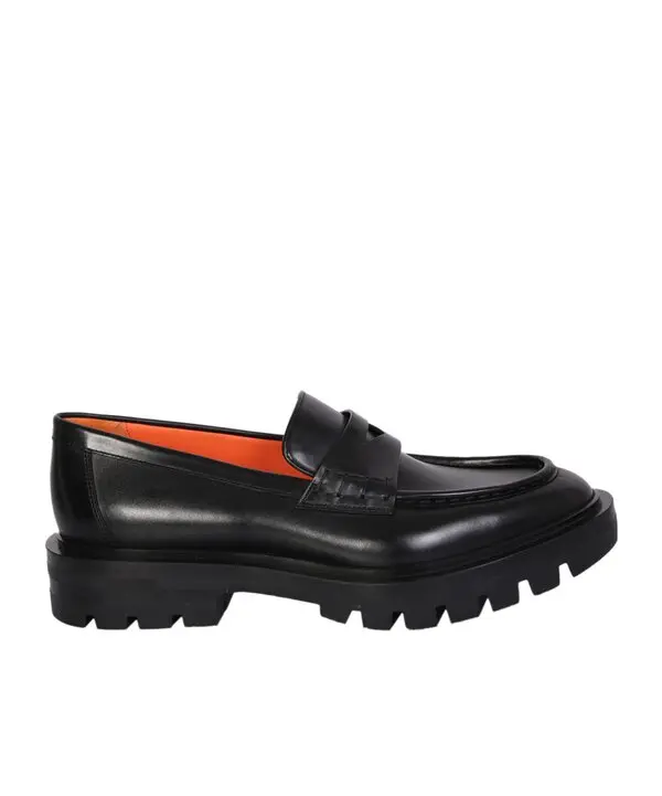 Santoni Round Head Loafer - Black