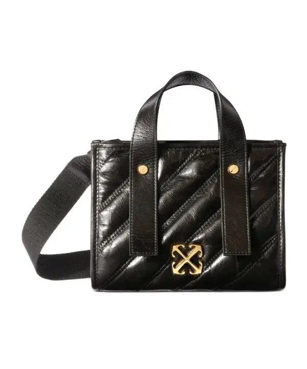 Off-White Quilted Tote Bag - Black