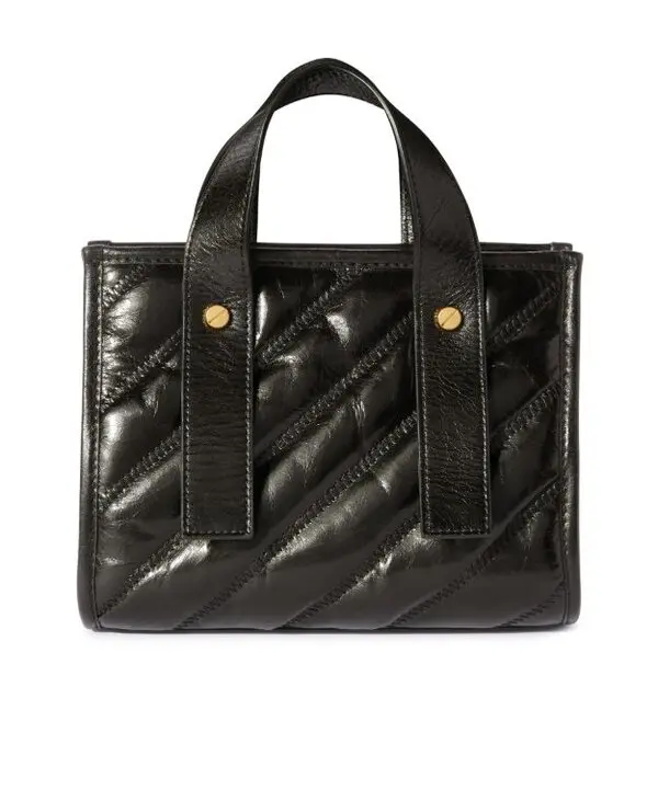 Off-White Quilted Logo Plaque Tote Bag - Black