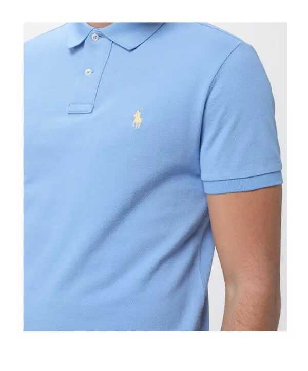 Polo Ralph Lauren Logo Embroidered Short-sleeved Polo Shirt - Blue