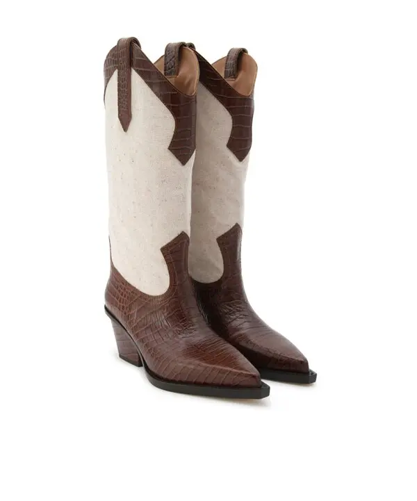 Paris Texas Rosario 60mm Two-tone Boots - Nude