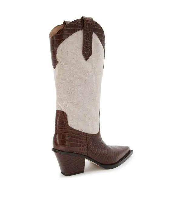 Paris Texas Rosario 60mm Two-tone Boots - Nude