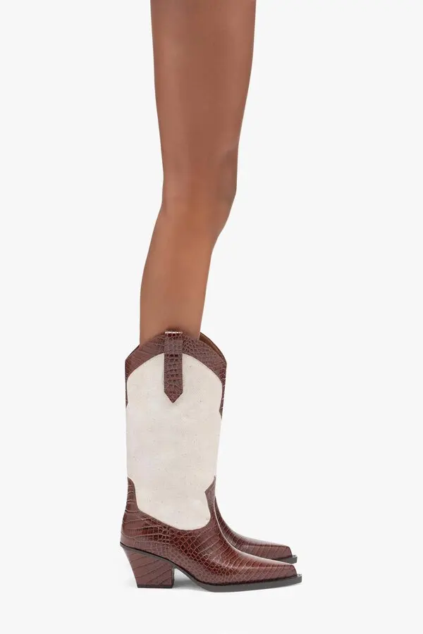Paris Texas Rosario 60mm Two-tone Boots - Nude