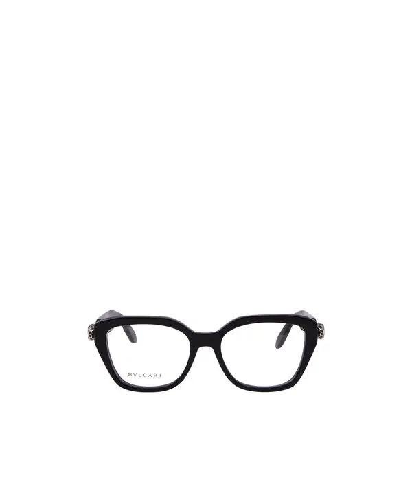 BVLGARI Geometric Frame Eyeglasses - Black