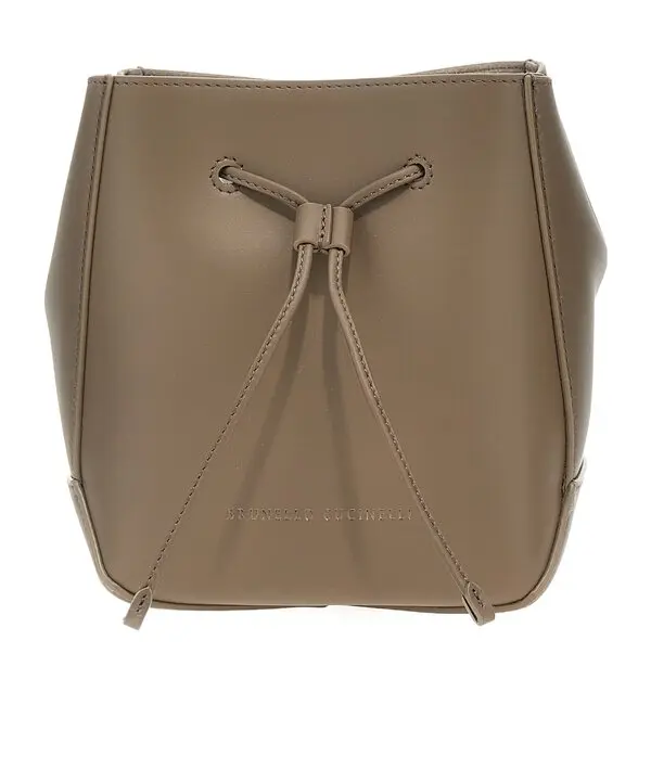 Brunello Cucinelli Monile Detailed Drawstring Bucket Bag