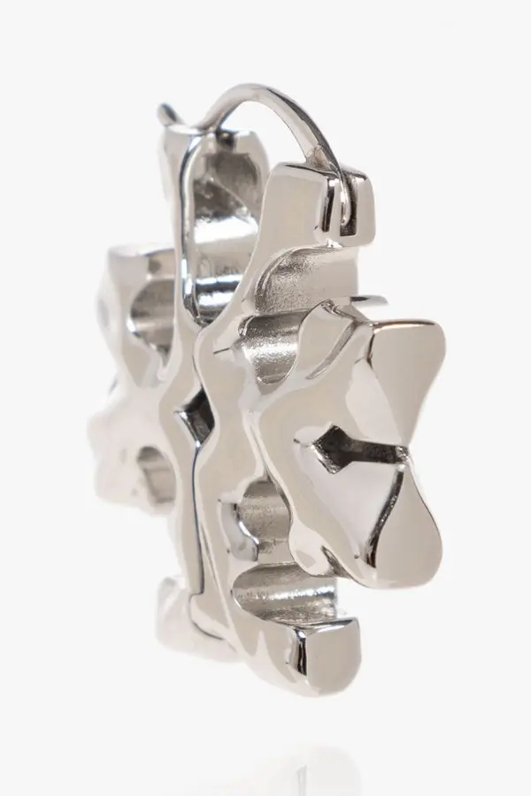 Tory Burch Double-t Plaque Hoop Earrings