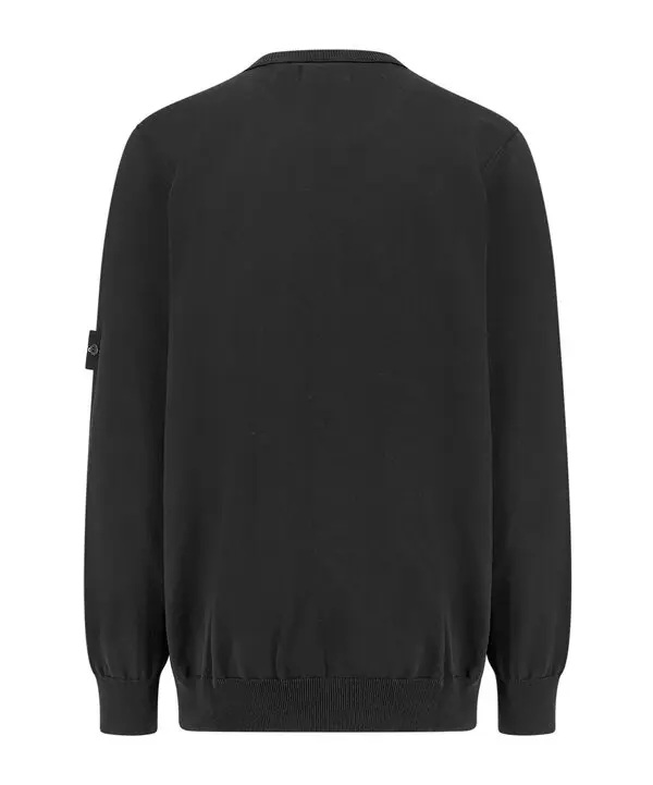 Stone Island Compass Patch Crewneck Jumper - Black