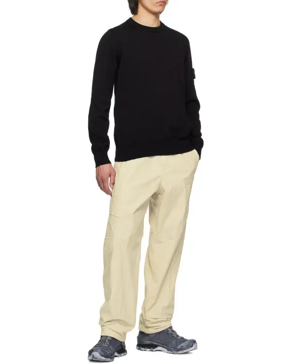 Stone Island Compass Patch Crewneck Jumper - Black