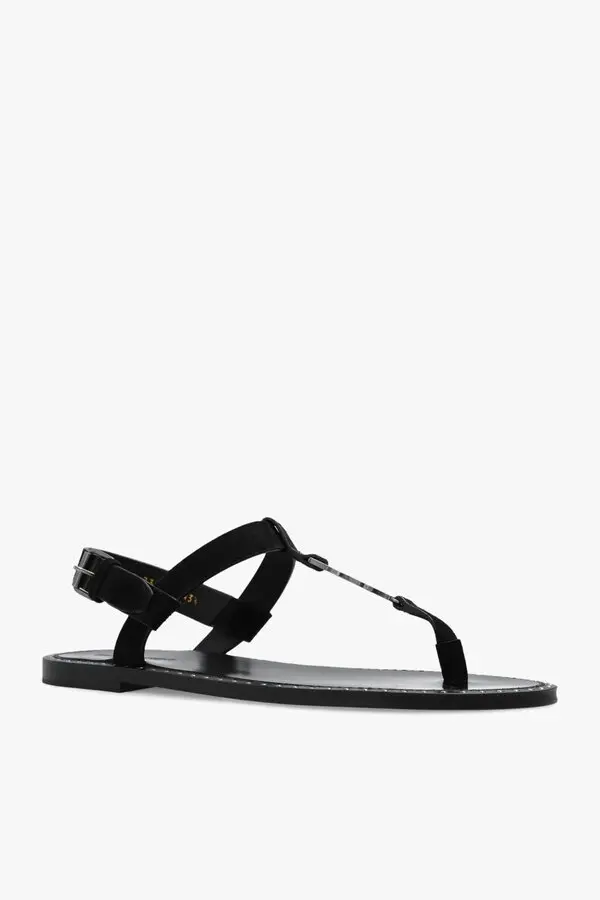 Saint Laurent Cassandra Logo Plaque Sandals