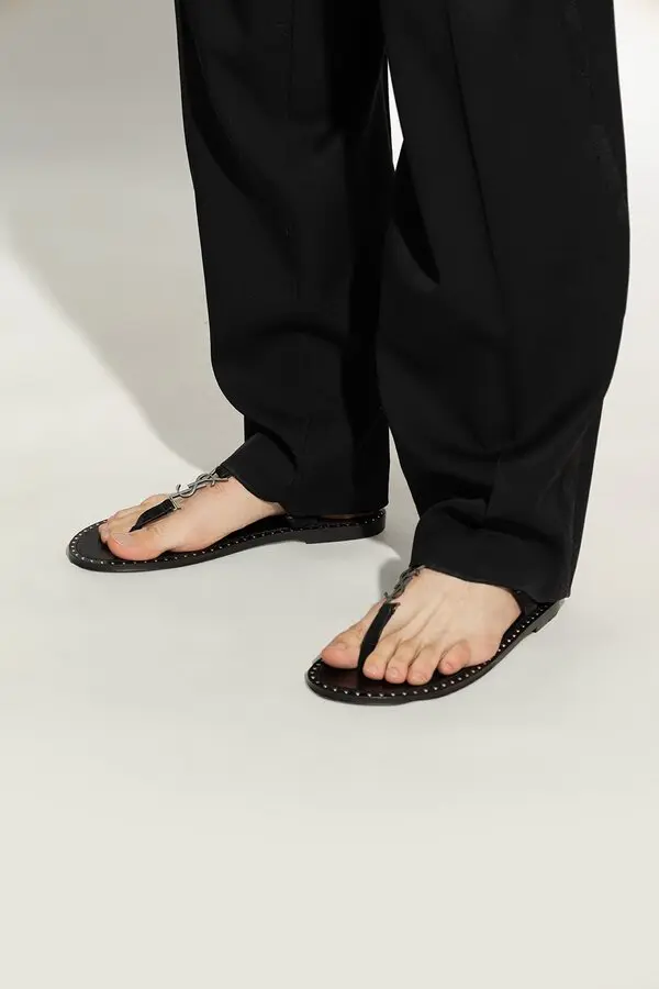 Saint Laurent Cassandra Logo Plaque Sandals