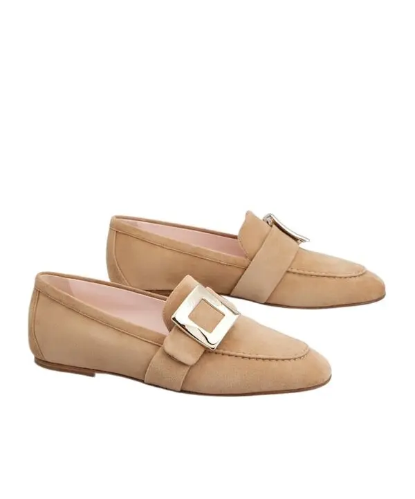 ROGER VIVIER Logo Buckle Flat Loafers