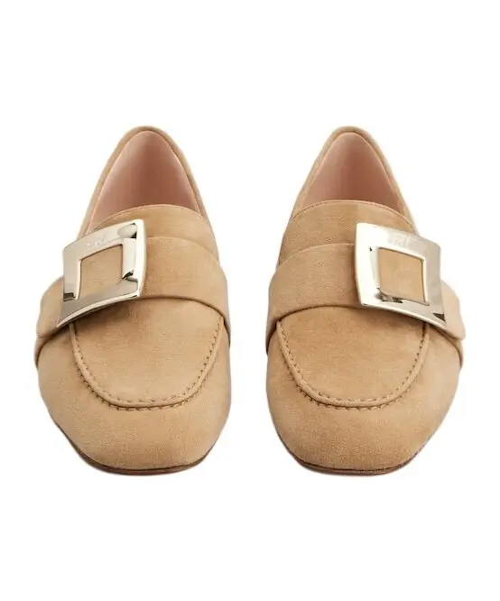 ROGER VIVIER Logo Buckle Flat Loafers