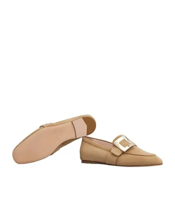 ROGER VIVIER Logo Buckle Flat Loafers