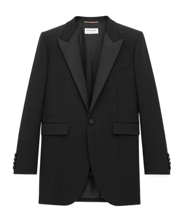 Saint Laurent Tuxedo Single-breasted Jacket With Peak Lapels - Black