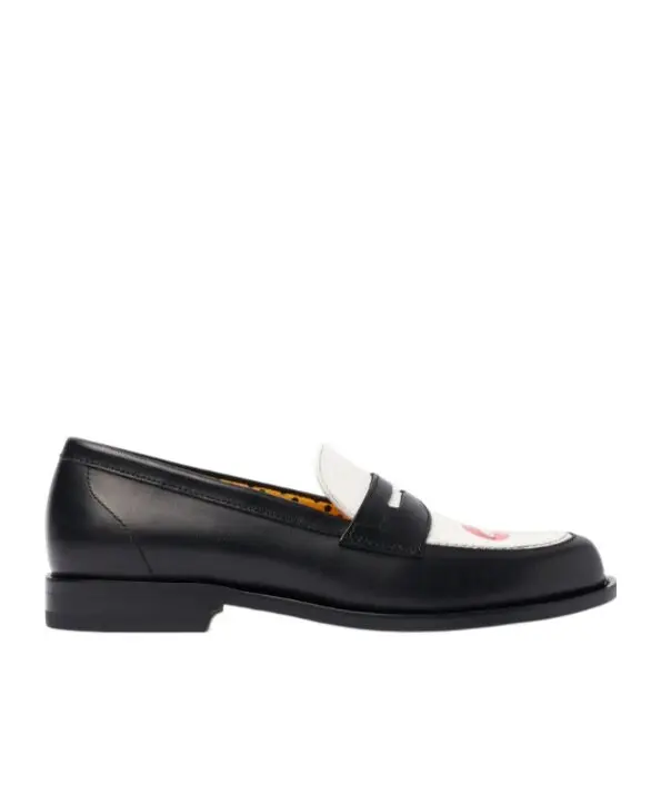SCAROSSO Loafers With Graphic Detail - Black