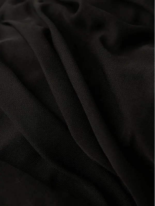 Saint Laurent V-neck Draped Long-sleeved Dress