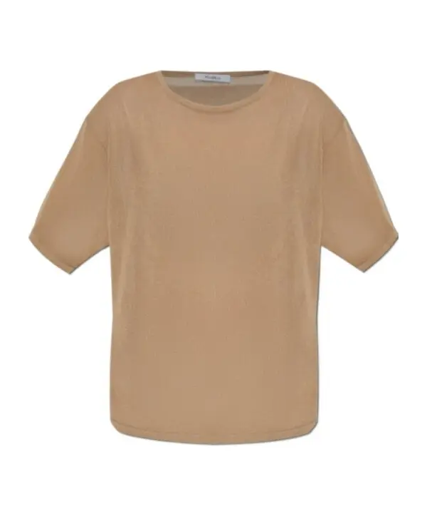 Max Mara Relaxed-fit Cotton And Viscose Sweater With Crew Neck And Short Sleeves
