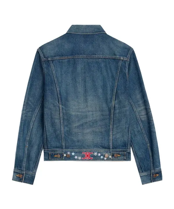 Celine Long Sleeve Embroidered Denim Jacket