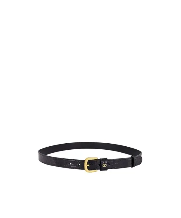 Valentino Garavani Vlogo Signature Buckled Belt - Black
