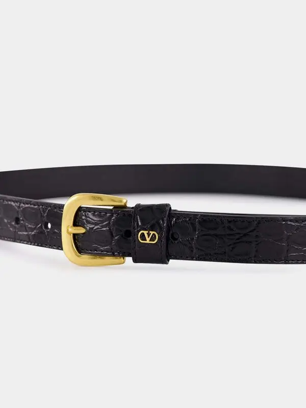 Valentino Garavani Vlogo Signature Buckled Belt - Black