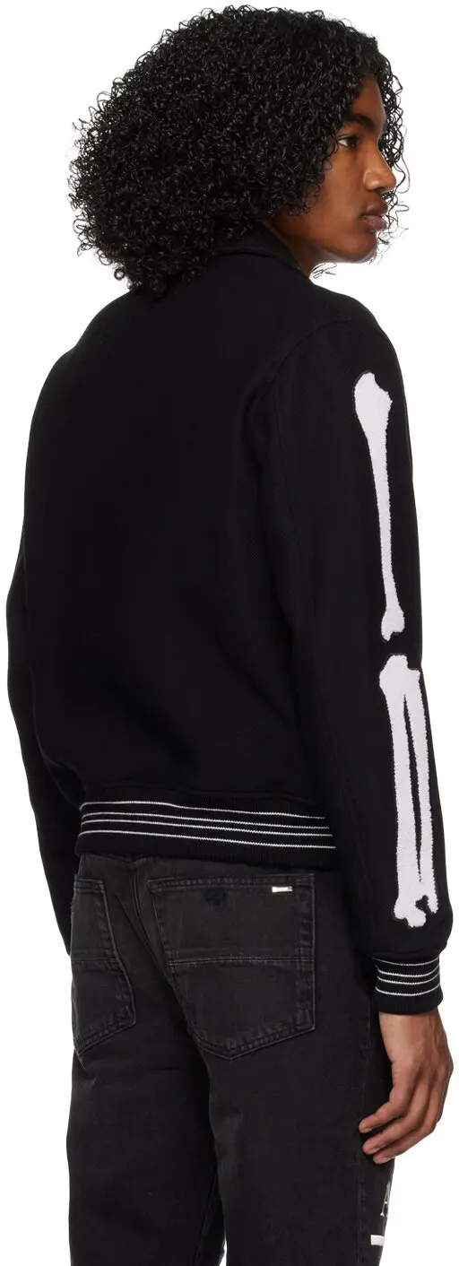 Amiri Bones Appliqué Wool-blend Bomber Jacket