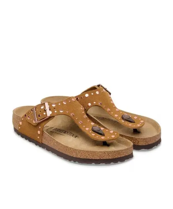 BIRKENSTOCK Gizeh Rivet Thong Flat Sandals - Mink