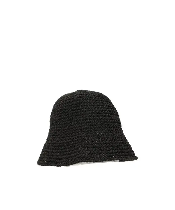 MAISON MICHEL Logo Plaque Woven Bucket Hat