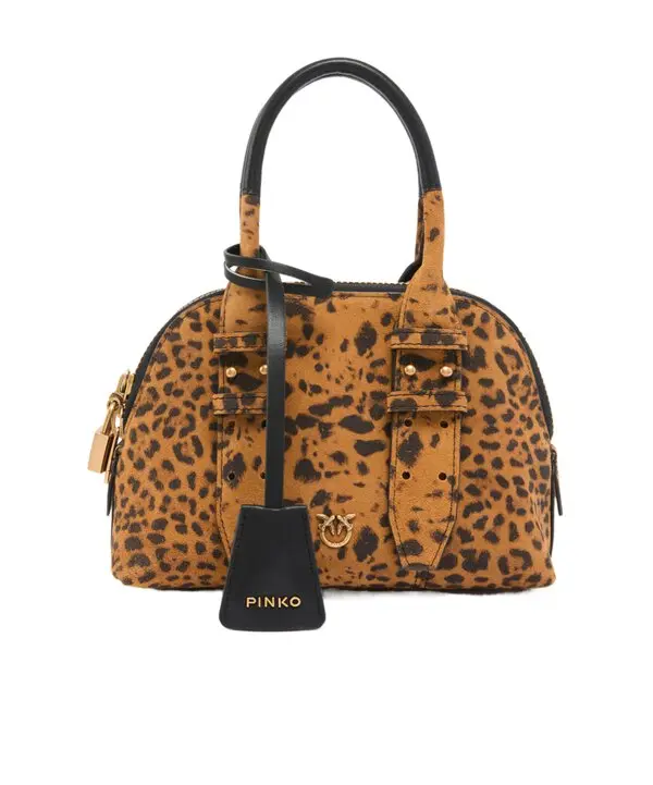 Pinko Leopard Patterned Zip-up Tote Bag