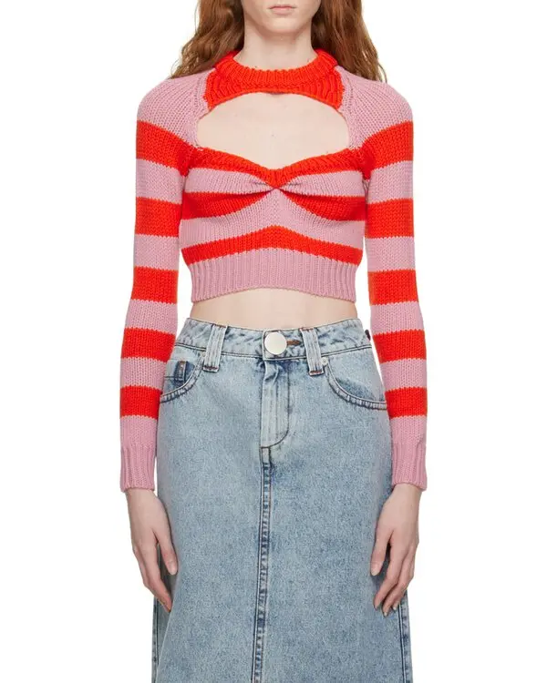 Marni Striped Cut-out Knitted Jumper