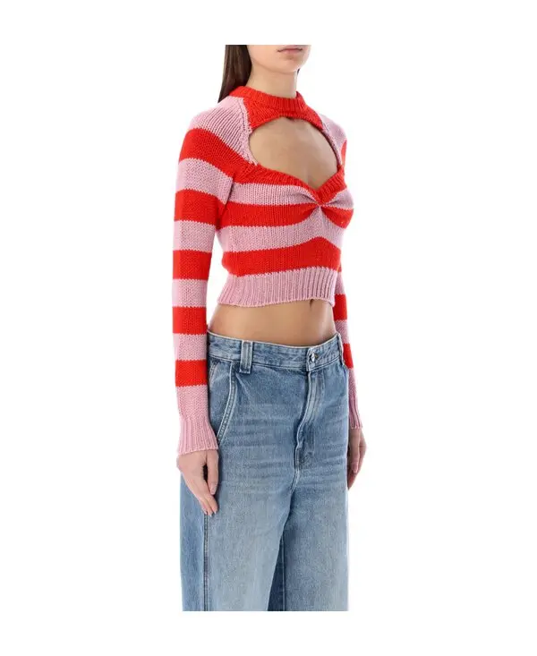 Marni Striped Cut-out Knitted Jumper