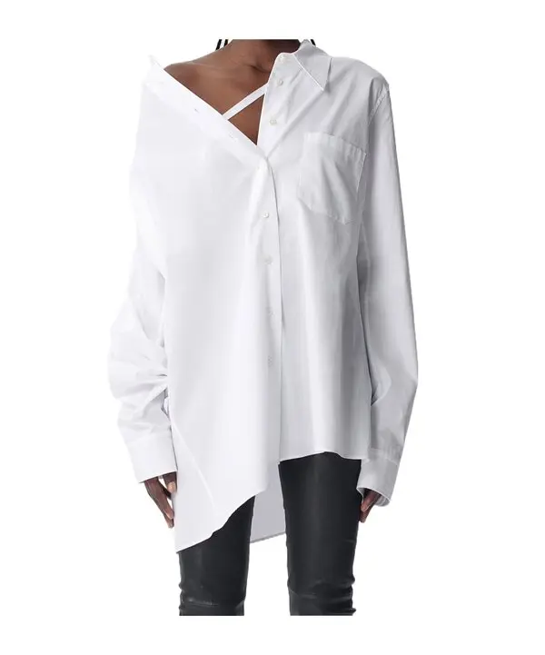 ANN DEMEULEMEESTER Off-shoulder Shirt - White