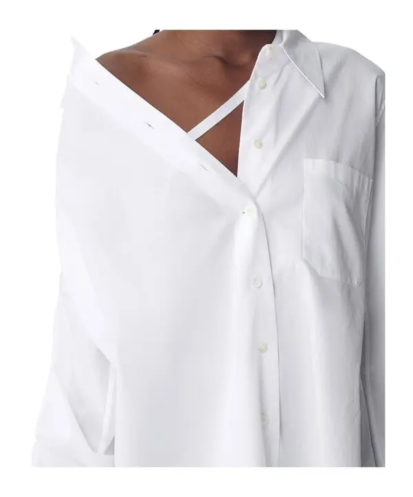 ANN DEMEULEMEESTER Off-shoulder Shirt - White