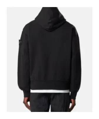 Stone Island Oversized Fit Zip-up Hooded Sweatshirt