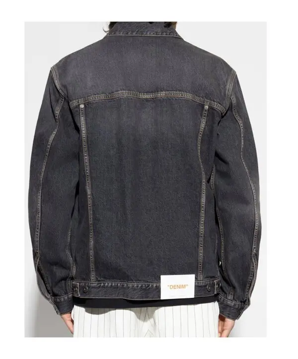 Off-White Logo Printed Button-up Denim Jacket