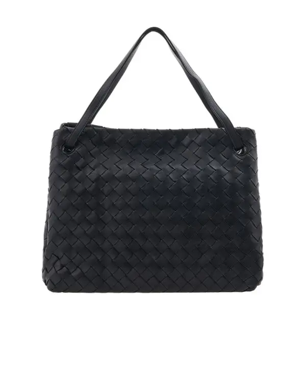 Bottega Veneta Logo Shoulder Bag - Black