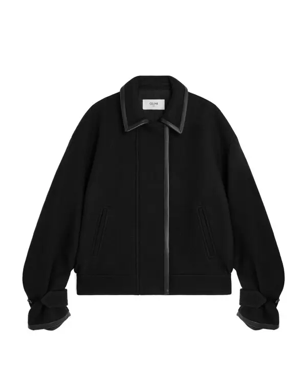 Celine Double-face Wool Felt Jacket With Zip Closure