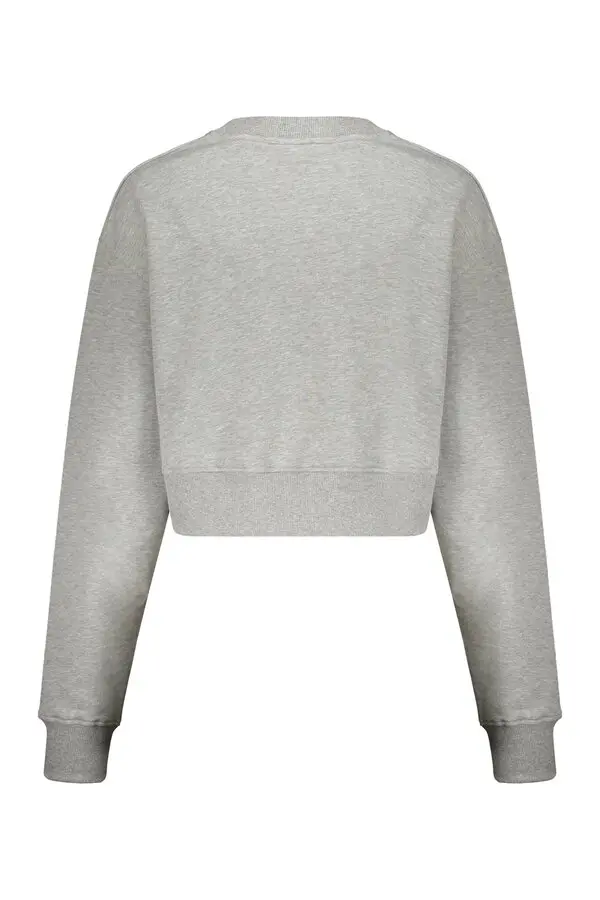 Balmain Logo Cropped Sweatshirt - Grey