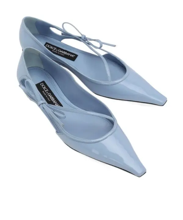 Dolce & Gabbana Bow Detail Pointed Toe Ballet Flats