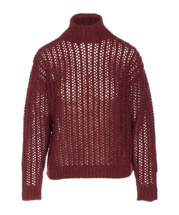 Max Mara Quaglia Openwork High Neck Jumper