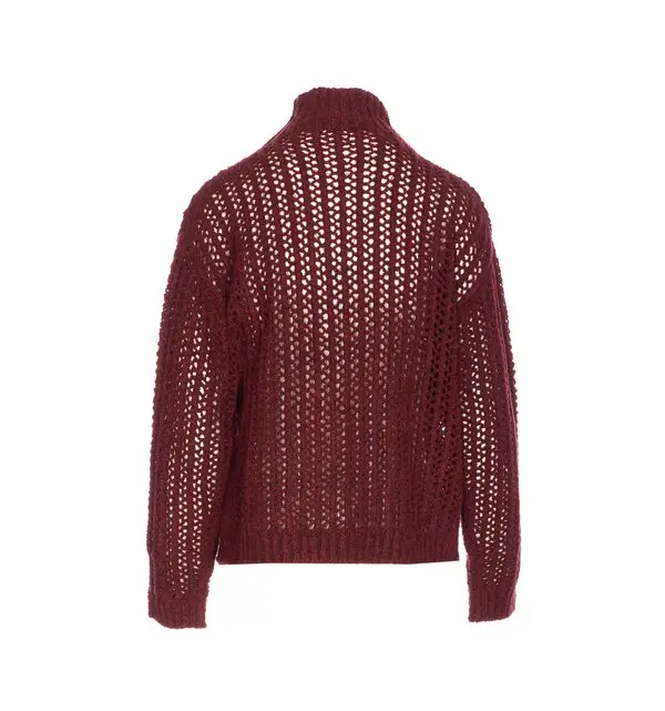 Max Mara Quaglia Openwork High Neck Jumper