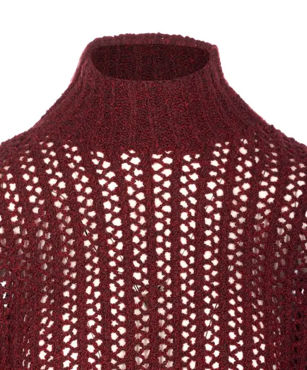 Max Mara Quaglia Openwork High Neck Jumper