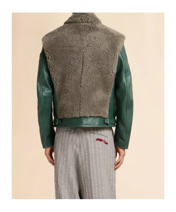 Marni Leather Jacket With Shearling Panels