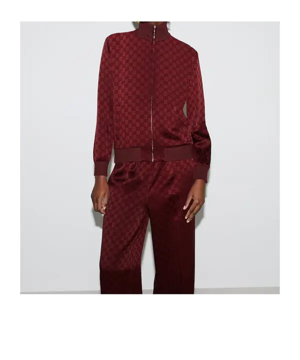 Gucci Monogrammed Zip-up Jacket - Red