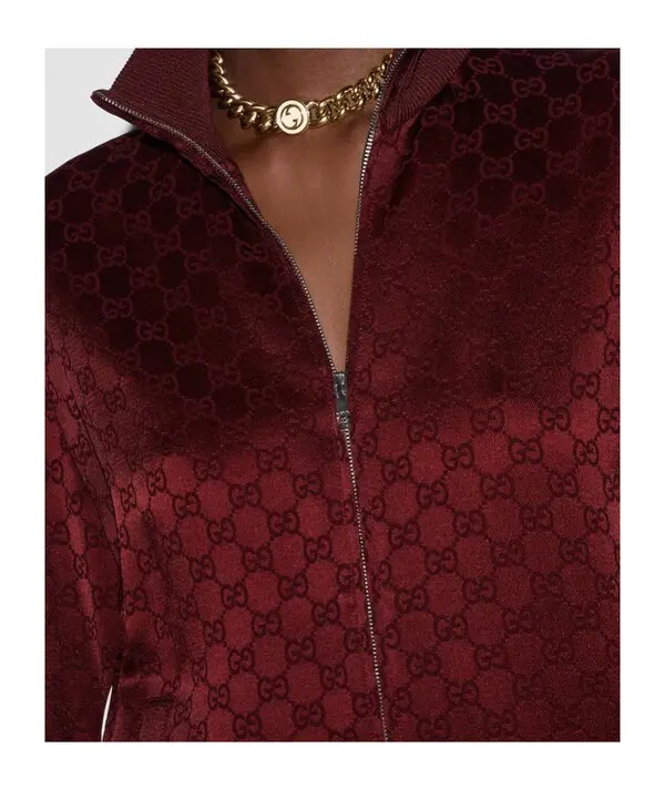 Gucci Monogrammed Zip-up Jacket - Red