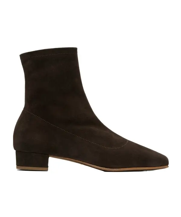 By Far Suede Ankle Boots With Square Toe And Zip Fastening