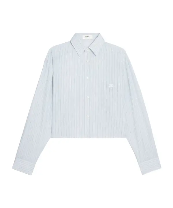 Celine Cropped Cotton Chambray Shirt