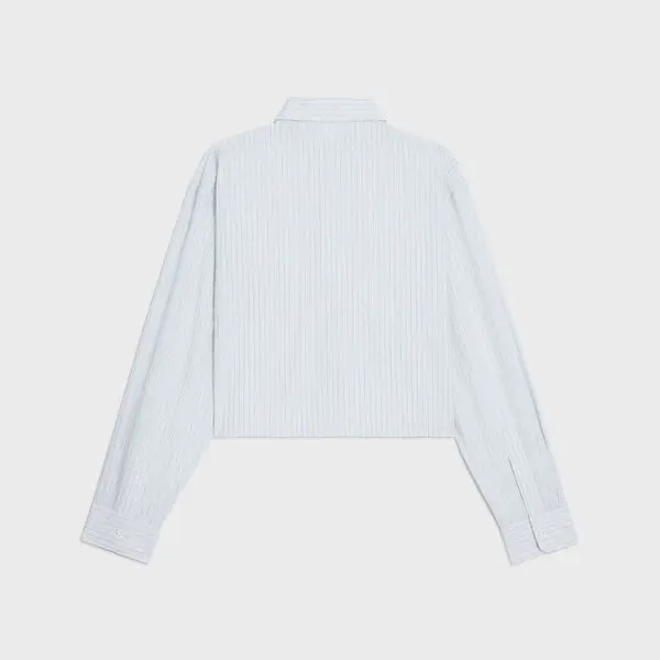 Celine Cropped Cotton Chambray Shirt