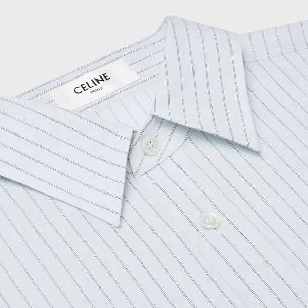 Celine Cropped Cotton Chambray Shirt